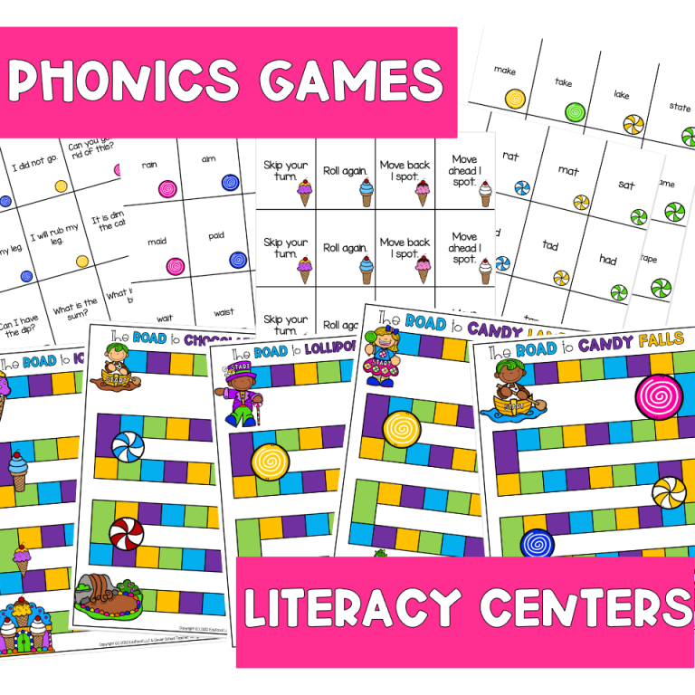 Phonics Board Games Literacy Centers - Clever School Teacher