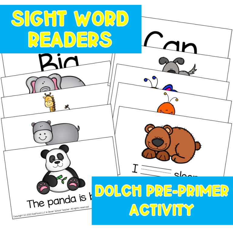 Dolch Pre-Primer Sight Word Readers - Clever School Teacher