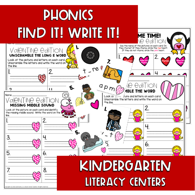 Phonics Find it Write it Valentines Edition - Clever School Teacher