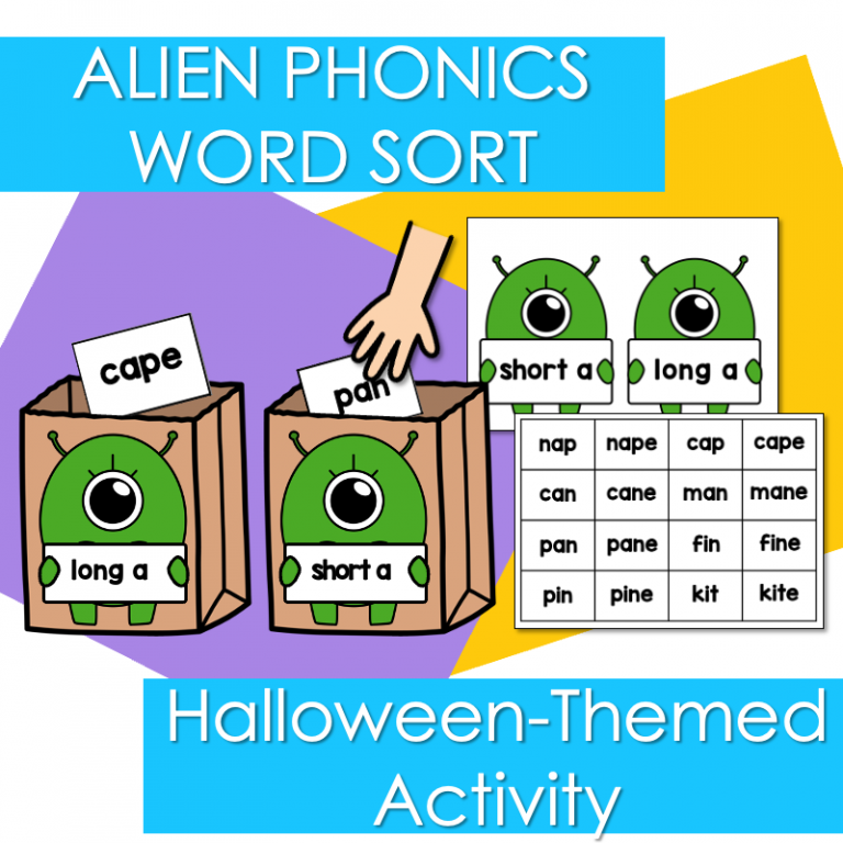 Halloween Alien Phonics Word Sort - Clever School Teacher