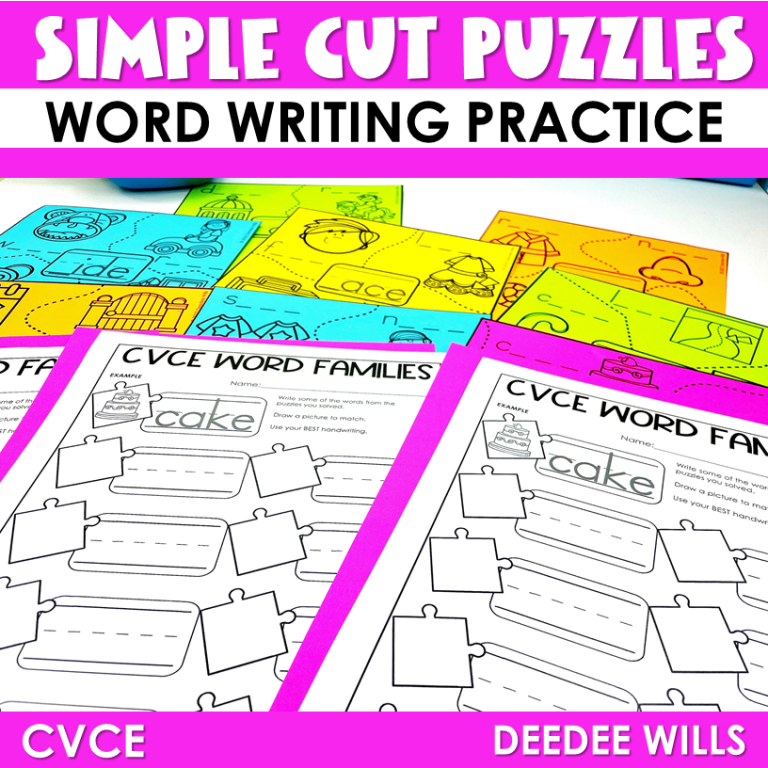 Simple Cut Puzzles – CVC E Words - Clever School Teacher