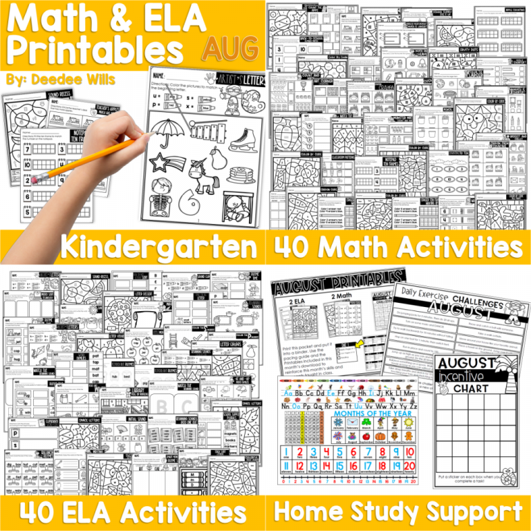 Kindergarten Math and ELA - Clever School Teacher