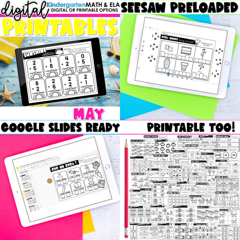 Kindergarten Digital Printables - Clever School Teacher