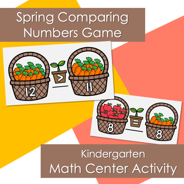 Spring Comparing Numbers Game - Clever School Teacher