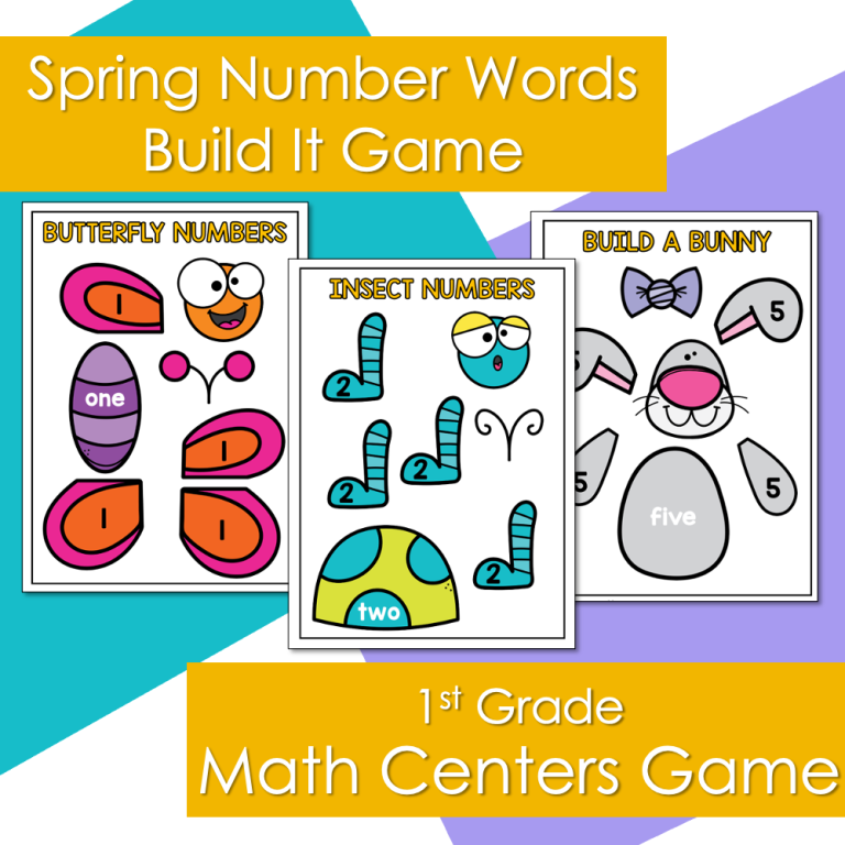Spring Number Words Build It Game - Clever School Teacher