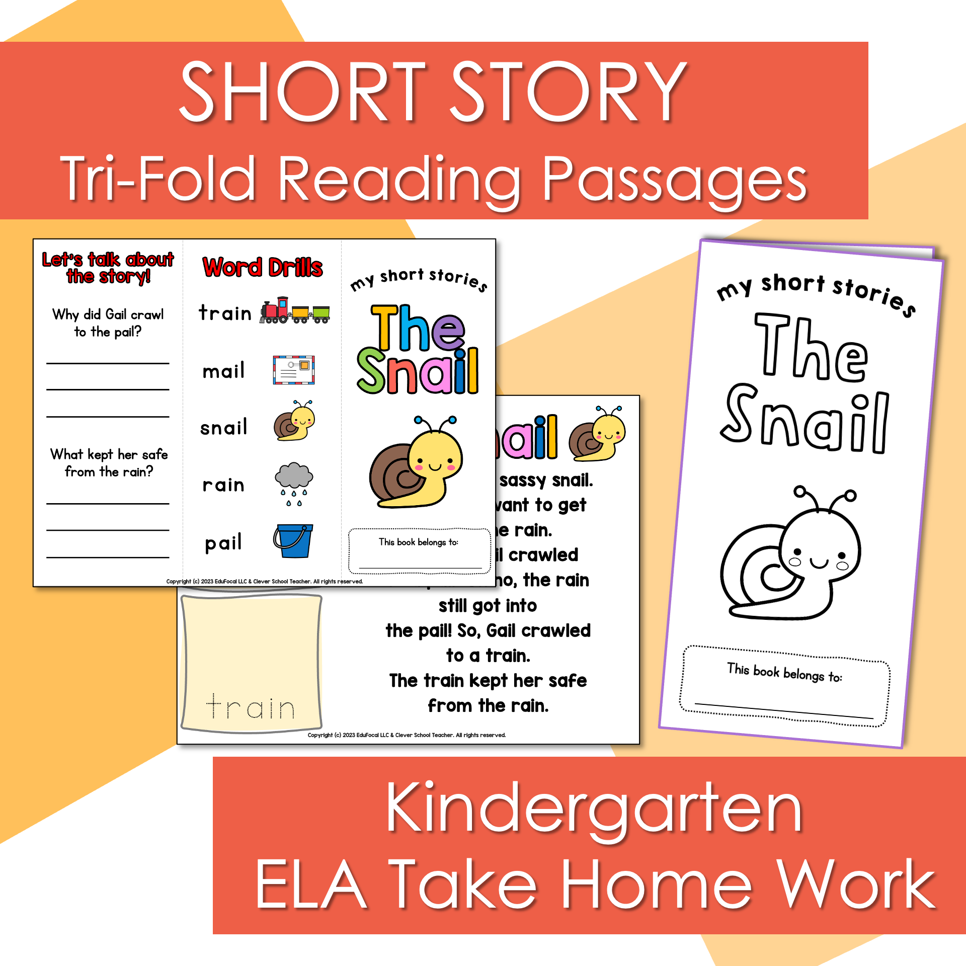 Short Story Tri-Fold Passages - Clever School Teacher