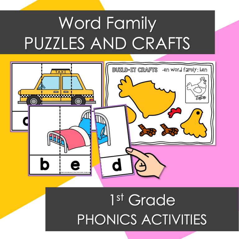 Word Family Puzzles & Crafts - Clever School Teacher