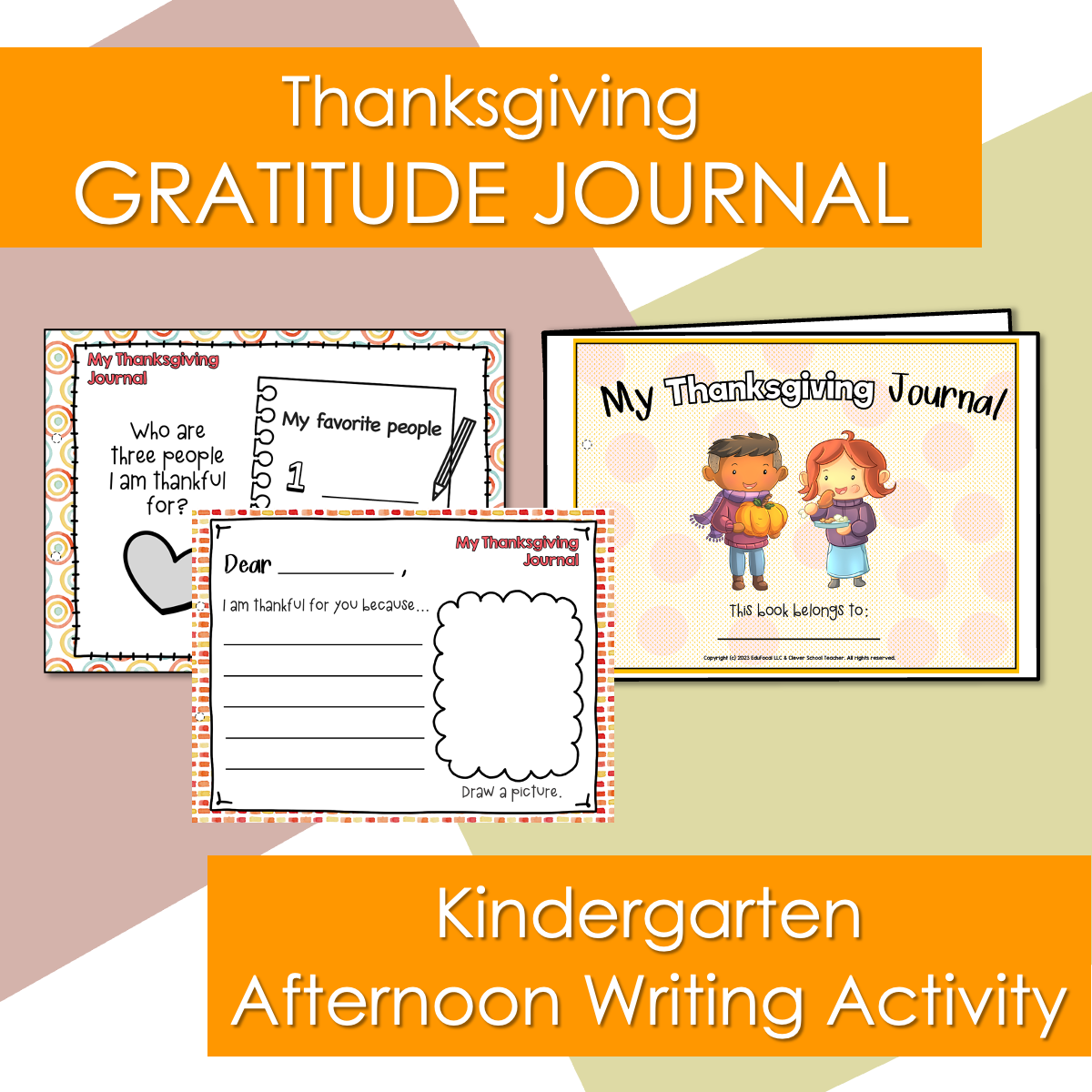 Thanksgiving Gratitude Journal - Clever School Teacher
