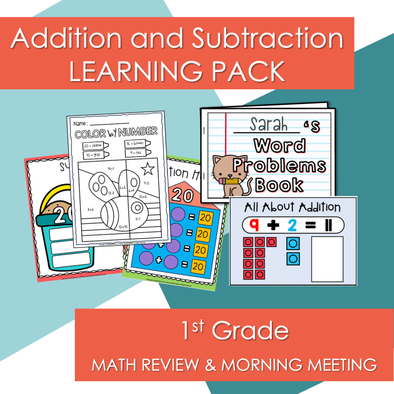 Addition & Subtraction Learning Pack - Clever School Teacher