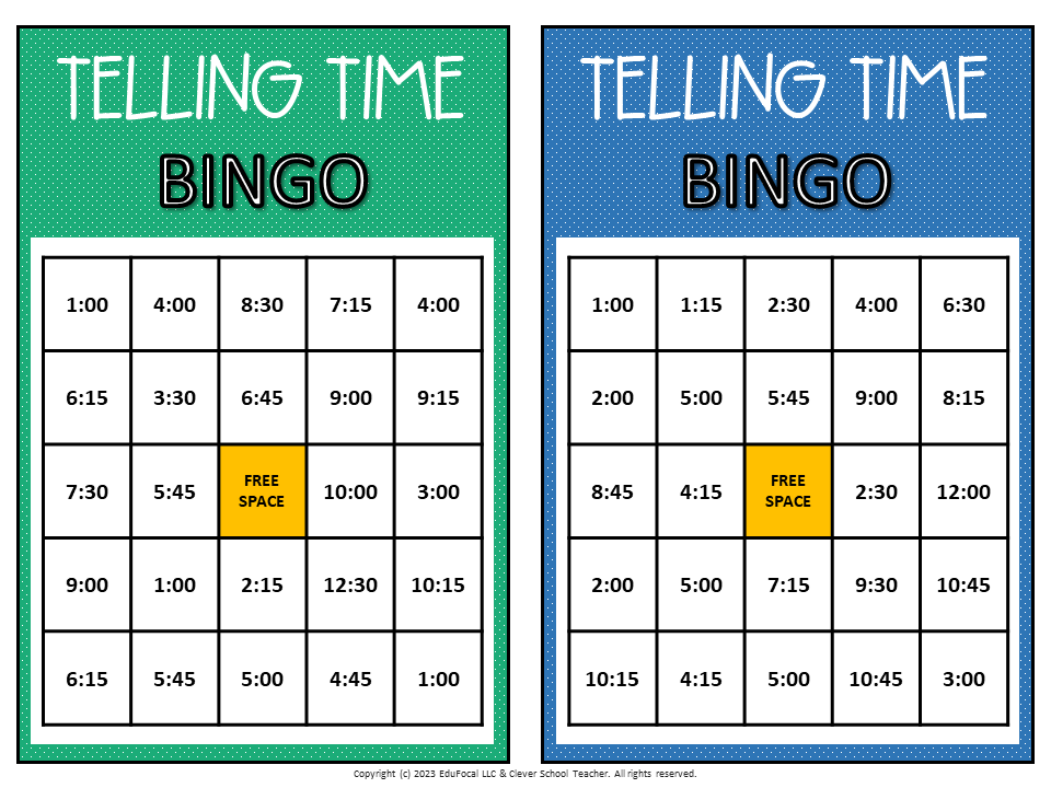 Telling Time Starter Pack - Clever School Teacher