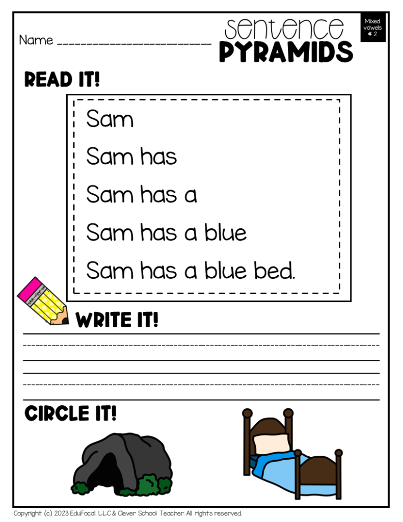 Sentence Pyramids - Clever School Teacher