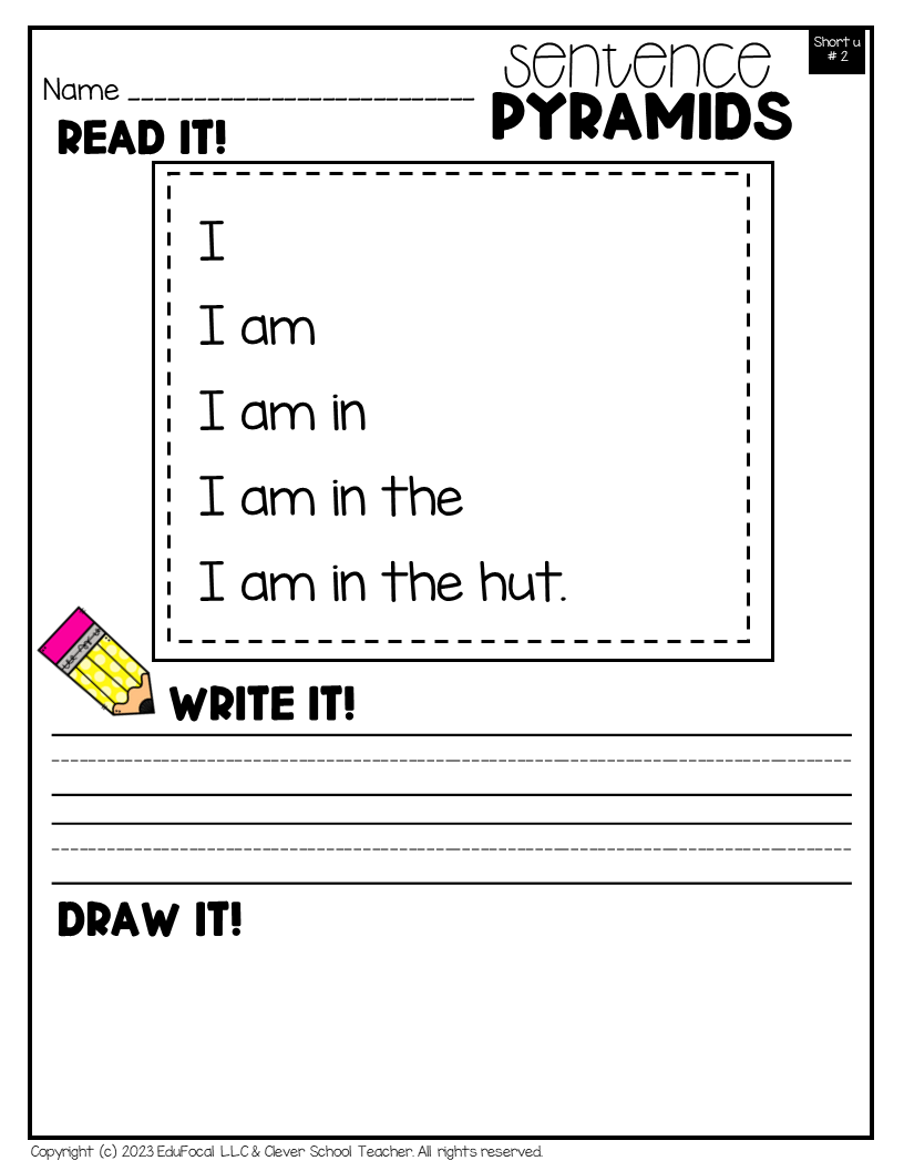 Sentence Pyramids - Clever School Teacher