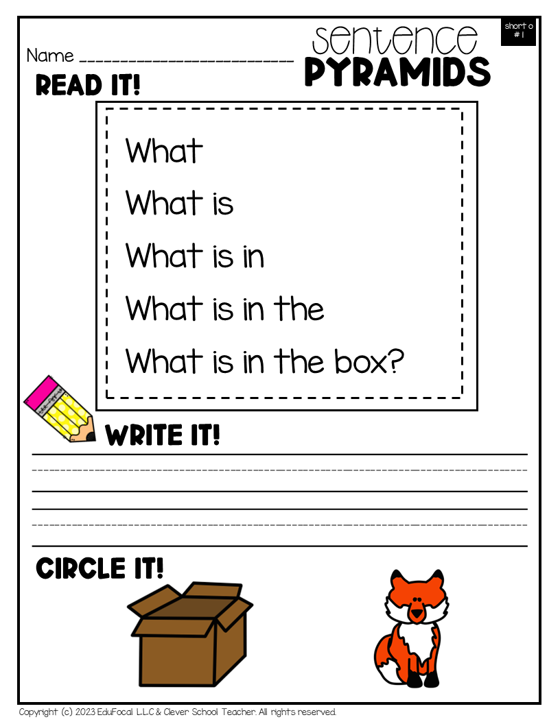 Sentence Pyramids - Clever School Teacher