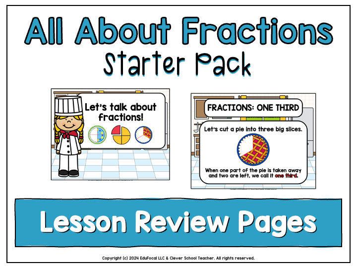 All About Fractions Starter Pack - Clever School Teacher