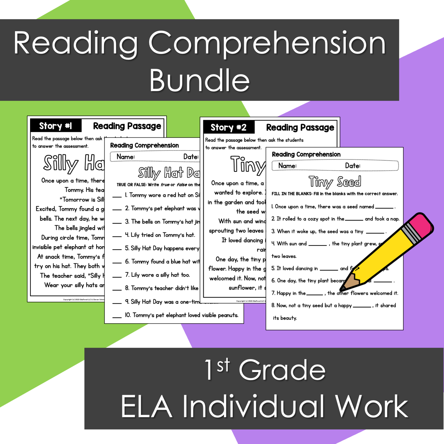Reading Comprehension Bundles - Clever School Teacher
