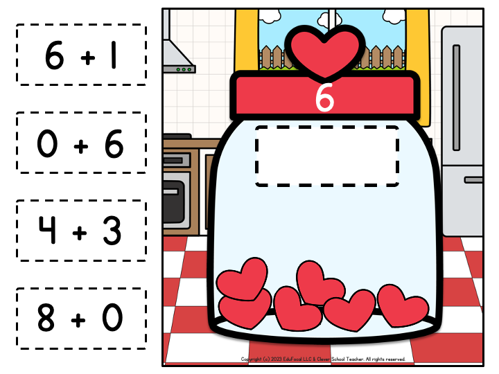 Valentines Addition Sort Mats - Clever School Teacher