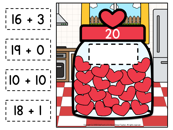 Valentines Addition Sort Mats - Clever School Teacher