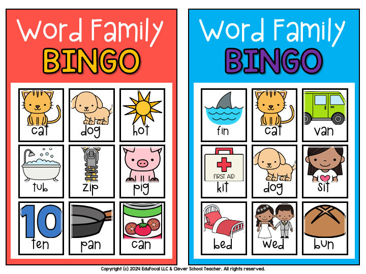 Word Families Center Activities - Clever School Teacher