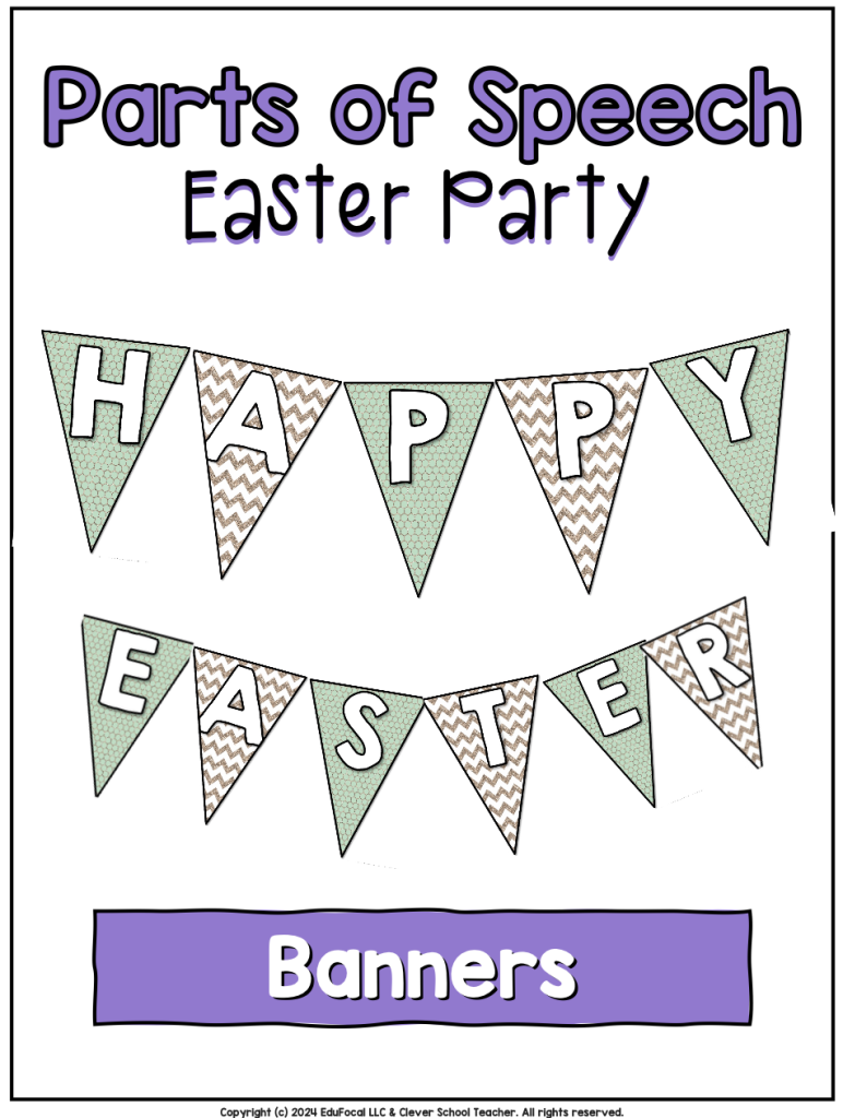 Easter Parts of Speech Party - Clever School Teacher