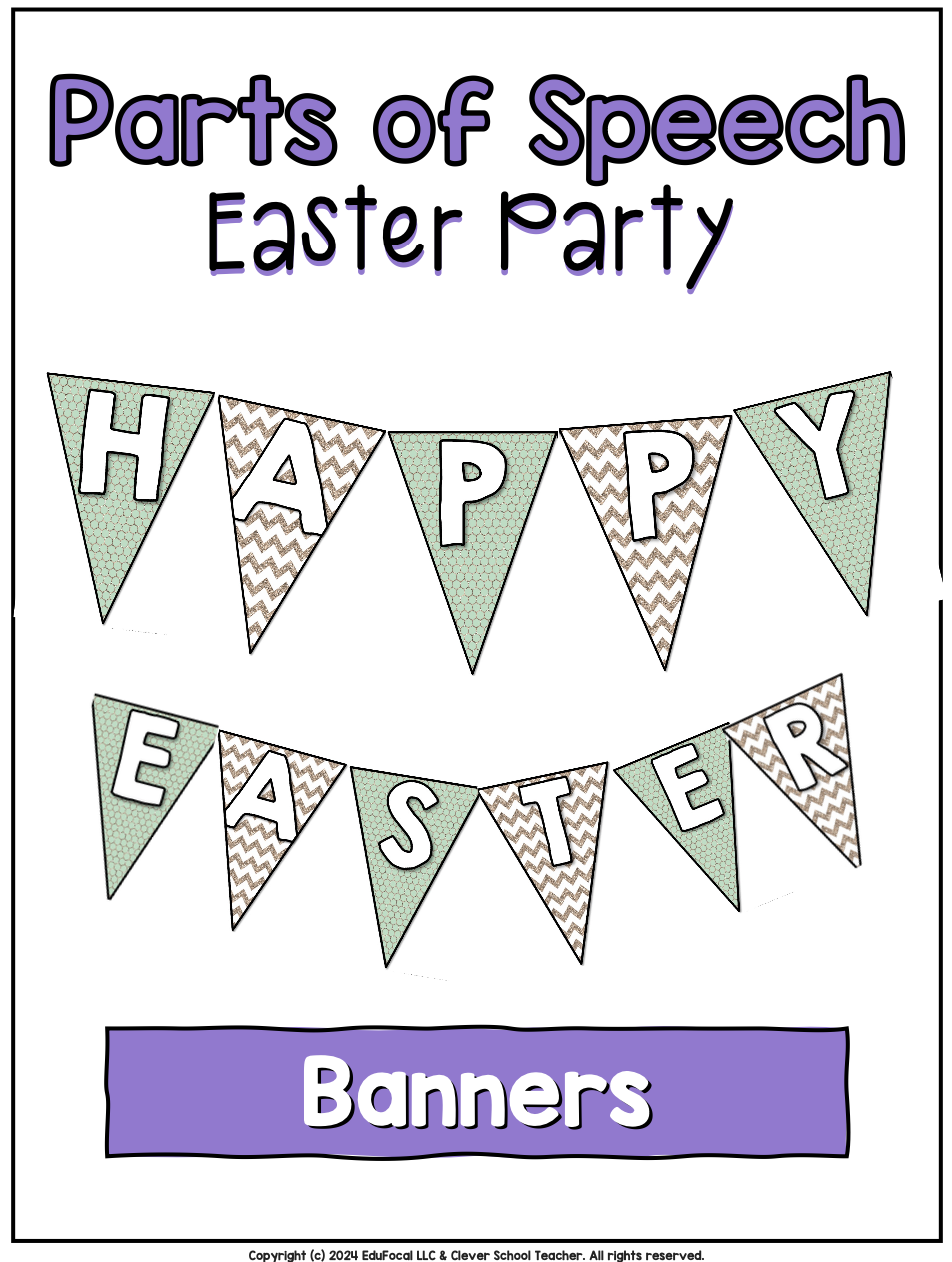 Easter Parts of Speech Party - Clever School Teacher