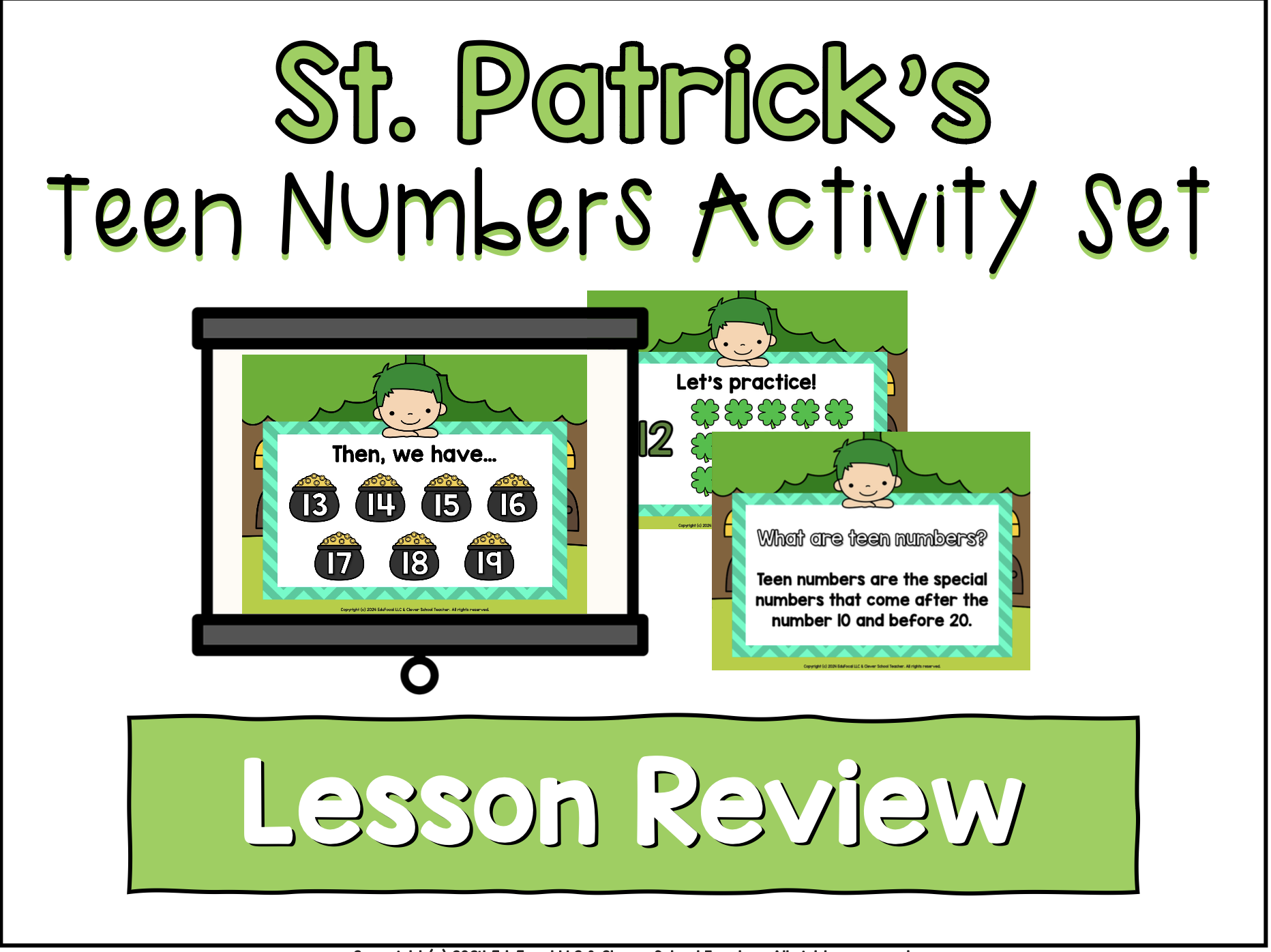 St. Patrick’s Teen Numbers Activity Set - Clever School Teacher