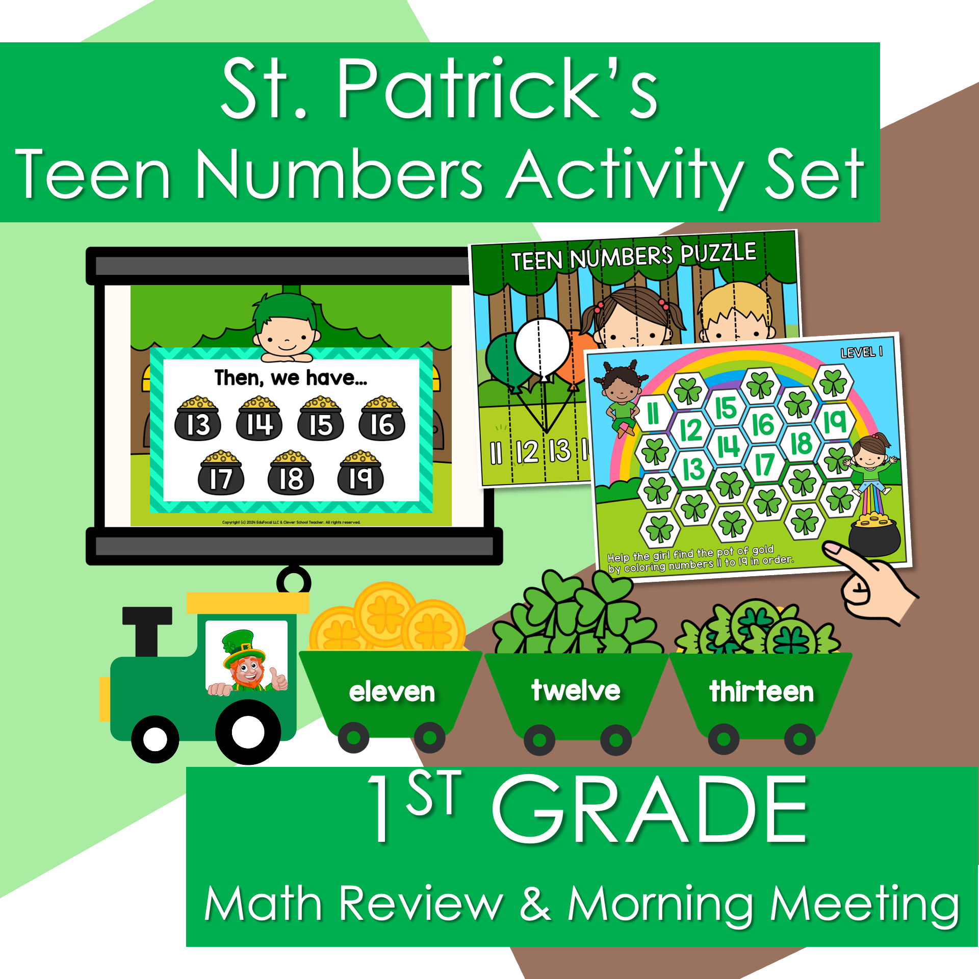 St. Patrick’s Teen Numbers Activity Set - Clever School Teacher