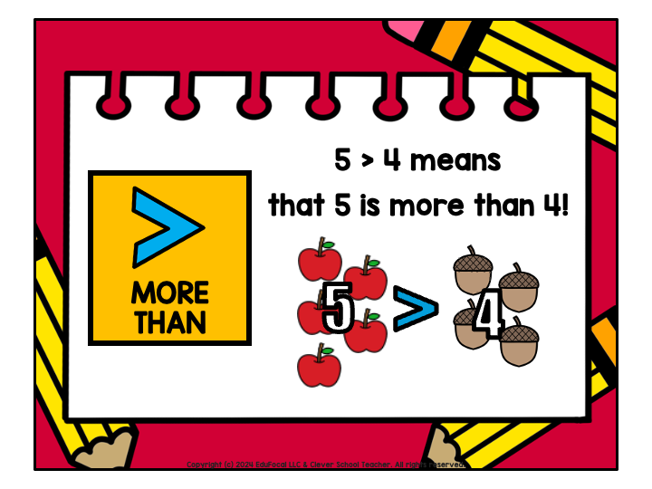 Comparing Numbers Activity Set - Clever School Teacher