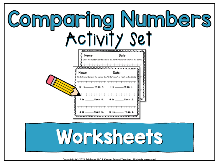 Comparing Numbers Activity Set - Clever School Teacher