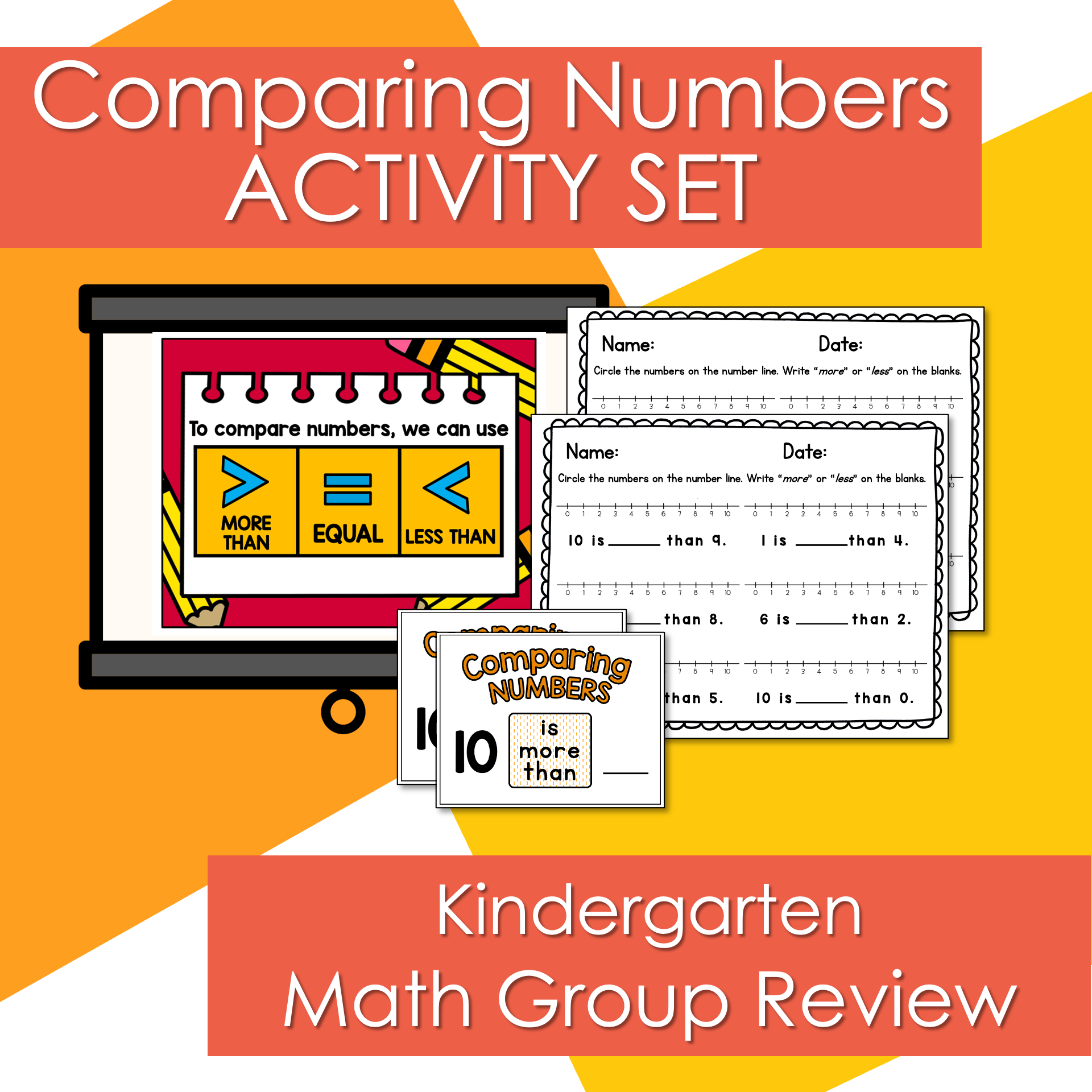 Comparing Numbers Activity Set - Clever School Teacher