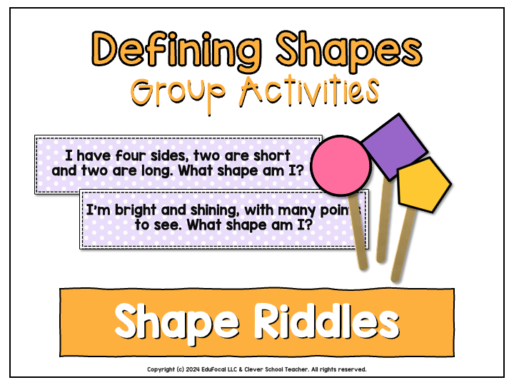 Defining Shapes Group Activities - Clever School Teacher