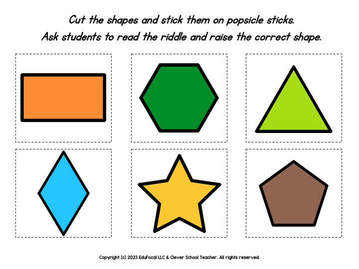 Defining Shapes Group Activities - Clever School Teacher