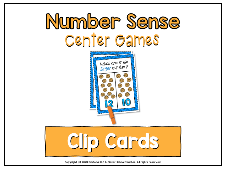 Number Sense Center Games - Clever School Teacher