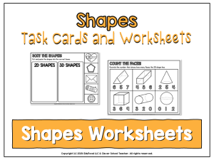 Shapes Task Cards and Worksheets - Clever School Teacher