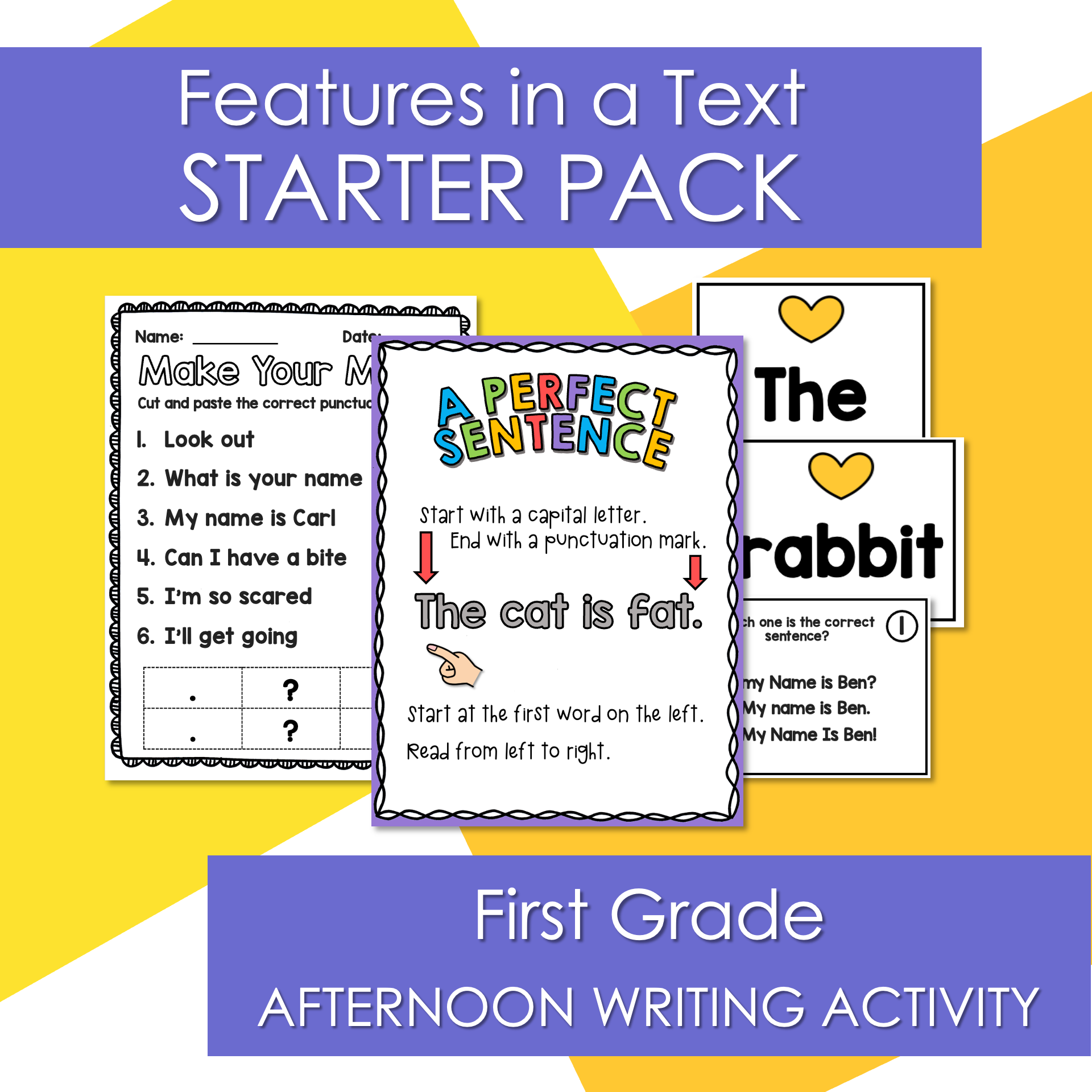 Features in a Text Starter Pack - Clever School Teacher