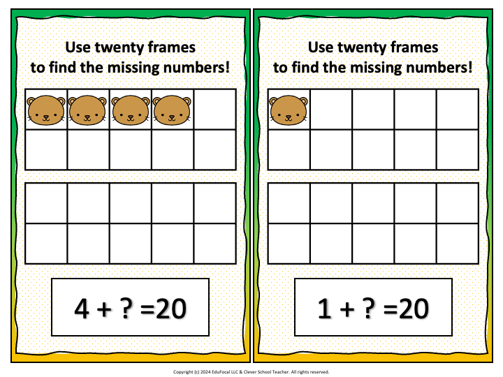 Subtraction as Unknown Addends Starter Pack - Clever School Teacher