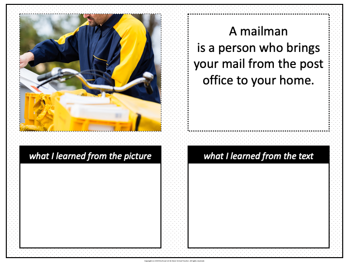 Text vs Pictures Worksheets - Clever School Teacher