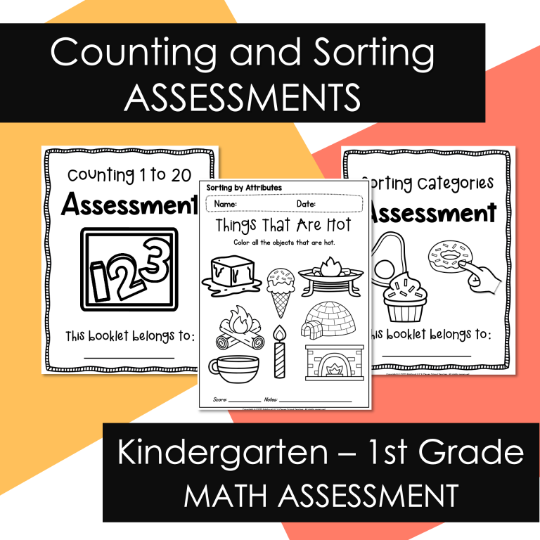 Counting and Sorting Assessment - Clever School Teacher