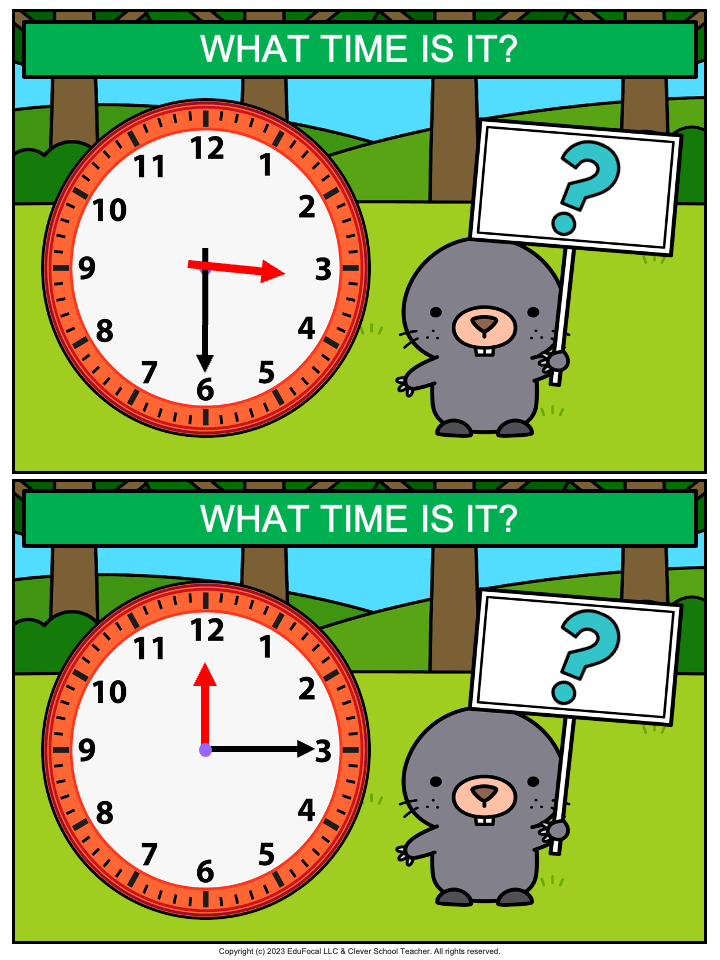 Telling Time Warm Up - Clever School Teacher