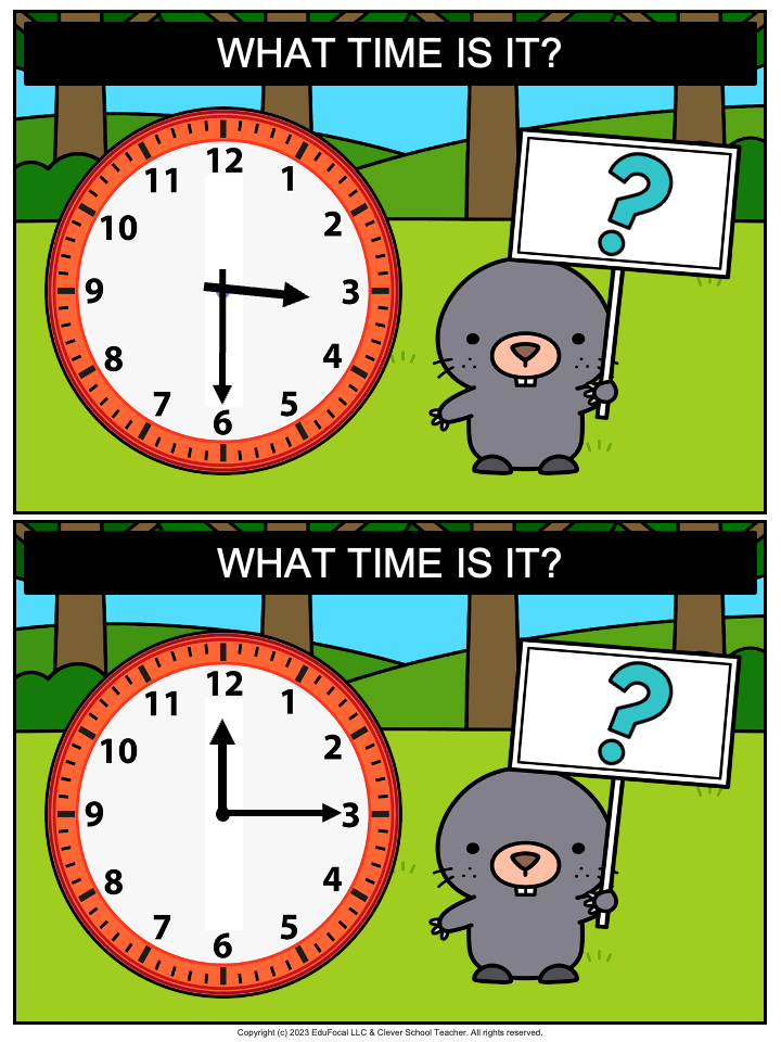 Telling Time Warm Up - Clever School Teacher