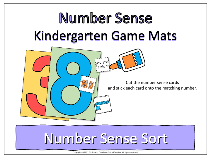 Number Sense Kindergarten Game - Clever School Teacher