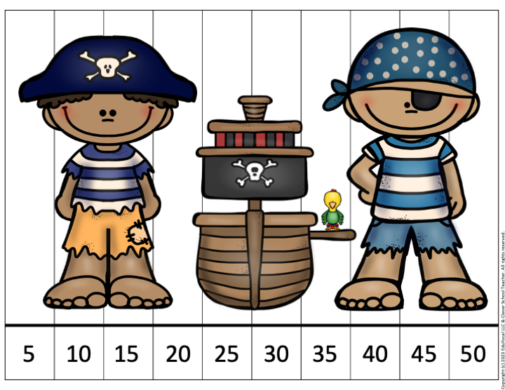 Pirate Count and Tell Time - Clever School Teacher