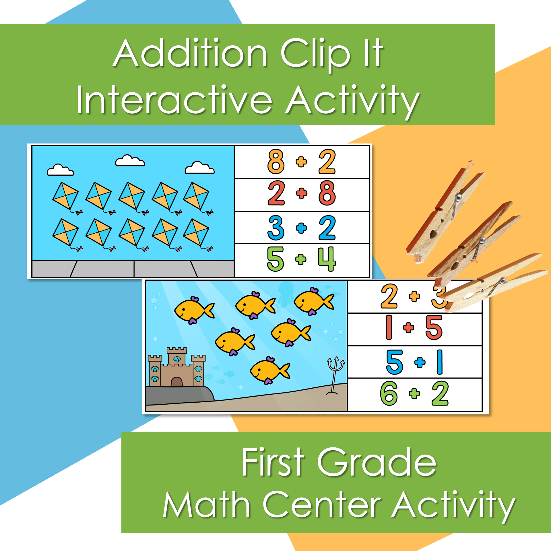Addition Clip It Interactive Activity - Clever School Teacher