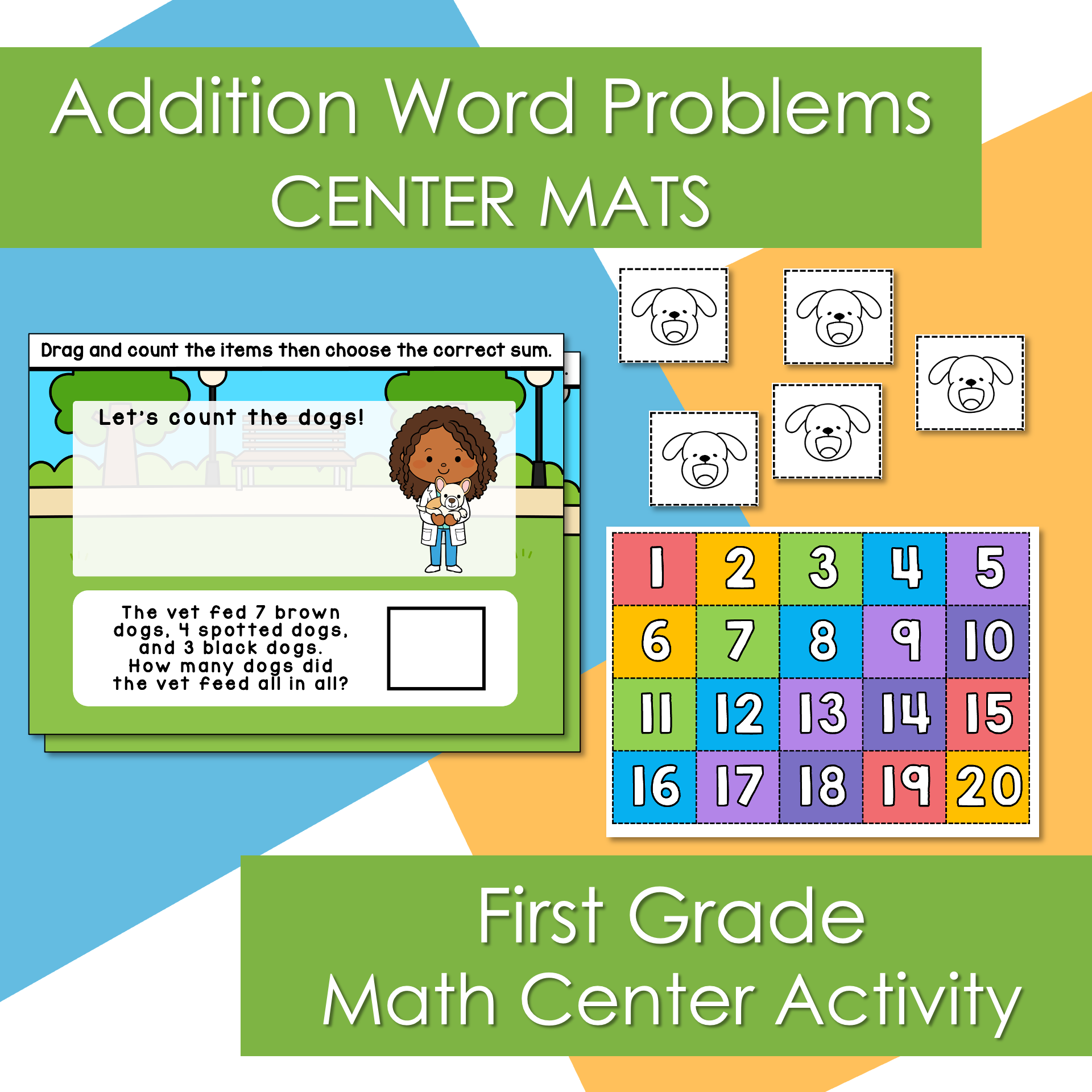 Addition Word Problem Center Mats - Clever School Teacher