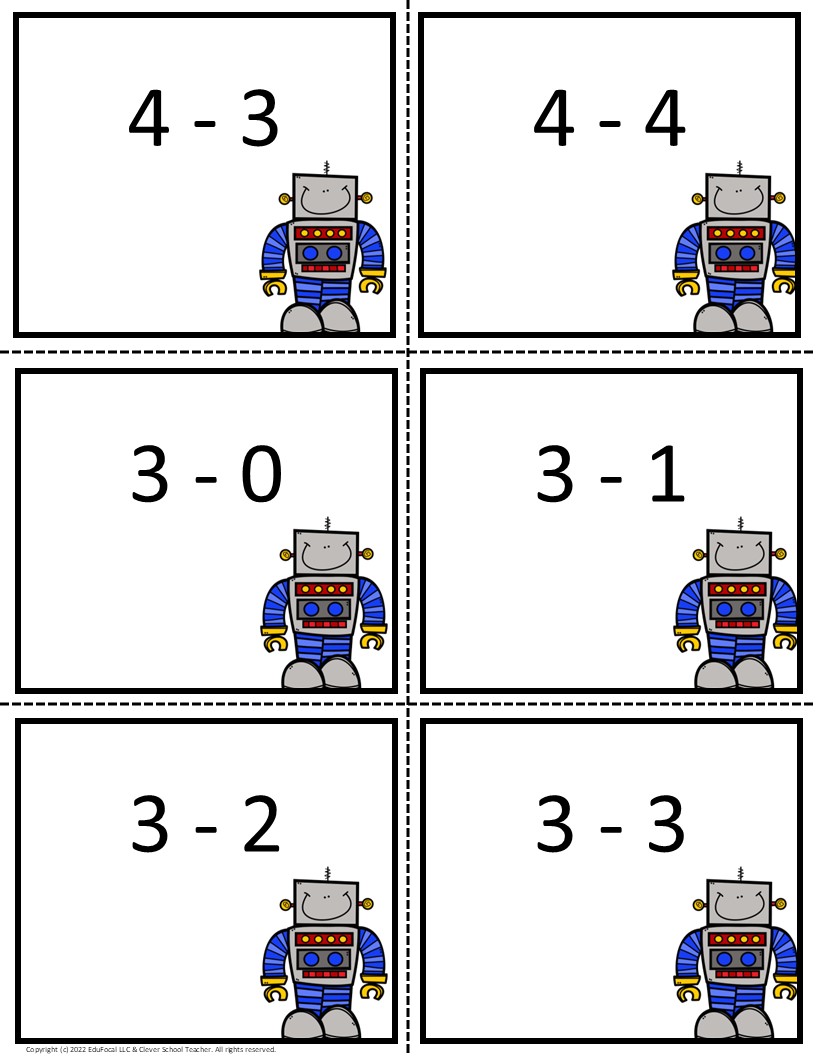 Addition and Subtraction Game & Printables - Clever School Teacher