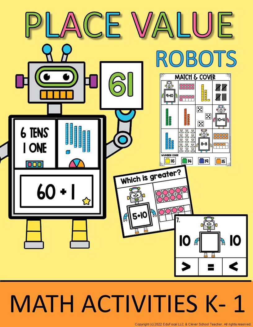 Place Value Robots – Math - Clever School Teacher