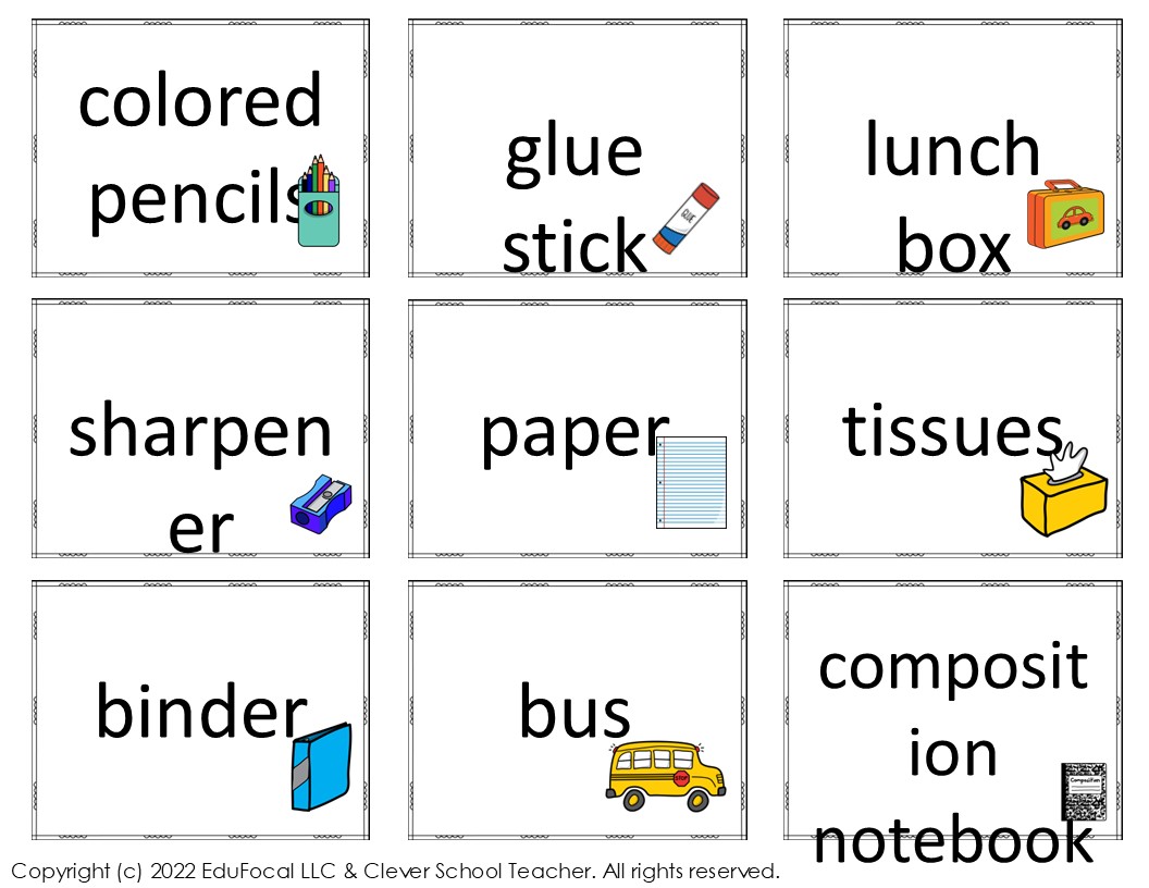 School Supply Sort - Clever School Teacher