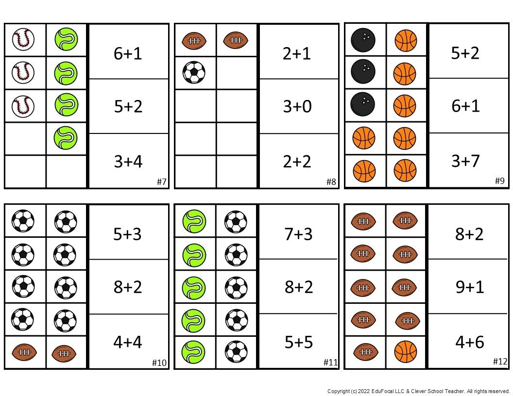 10 Point Match Up – Math & Literacy - Clever School Teacher