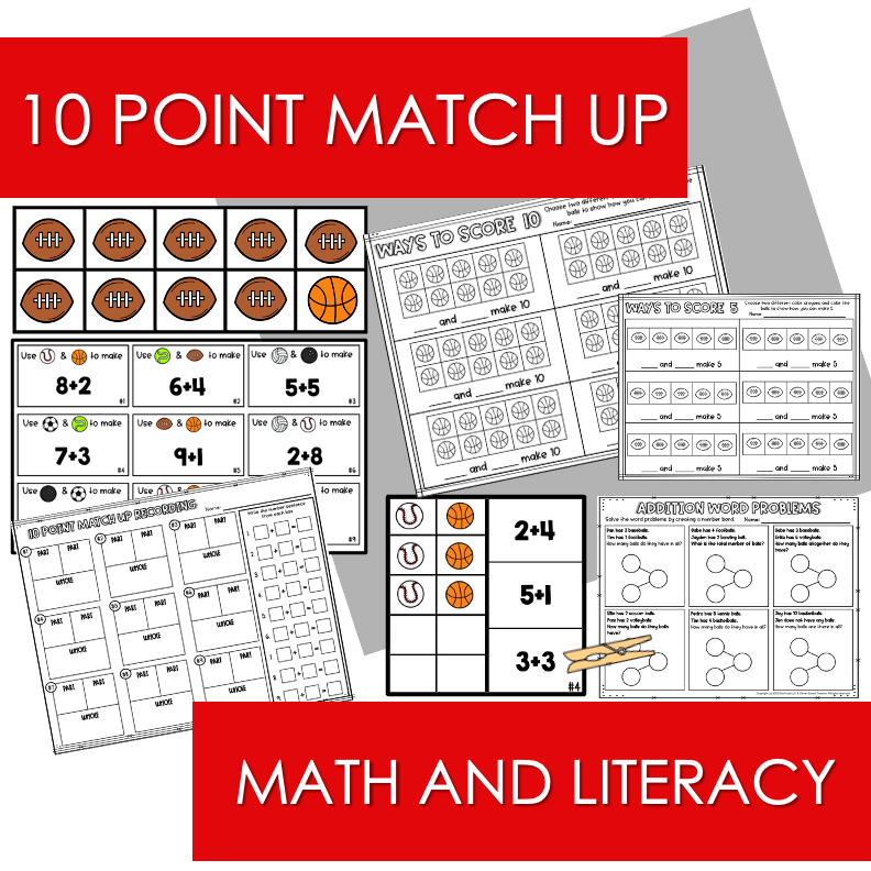10 Point Match Up – Math & Literacy - Clever School Teacher