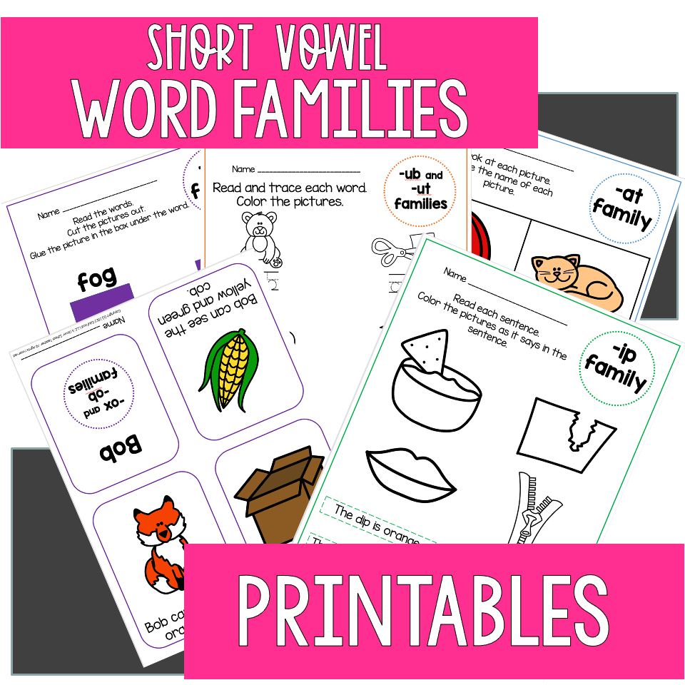 Short Vowel Word Families - Clever School Teacher