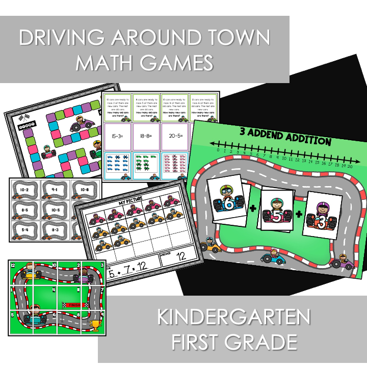 Driving Around Town Math Games - Clever School Teacher
